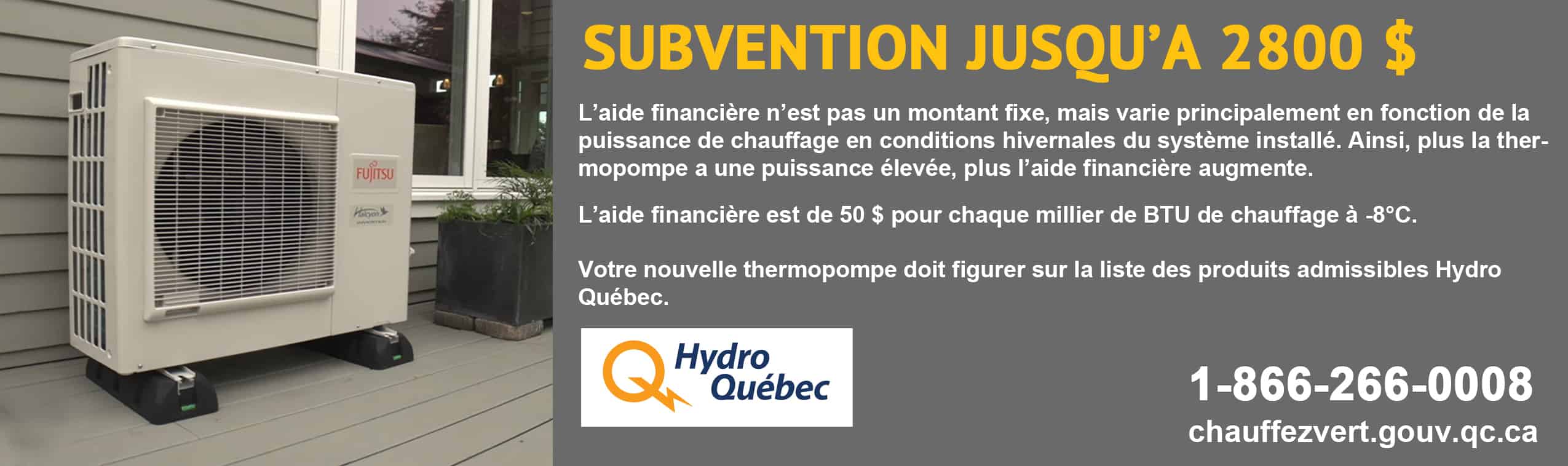 Subvention thermopompe Hydro Quebec - Les Entreprises MPH Subvention thermopompe Hydro Quebec - Les Entreprises MPH